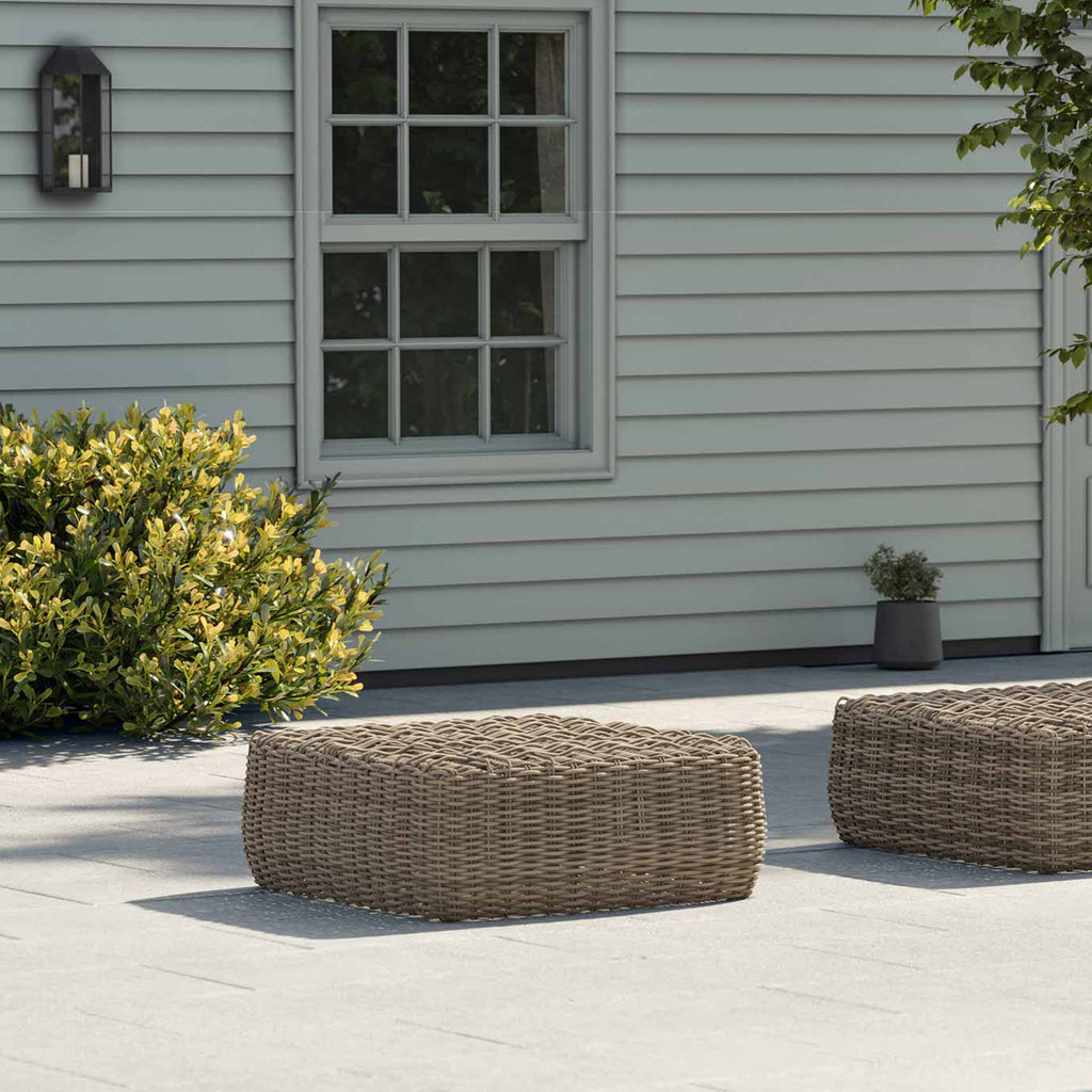 Rattan Ottoman - Limited Abode