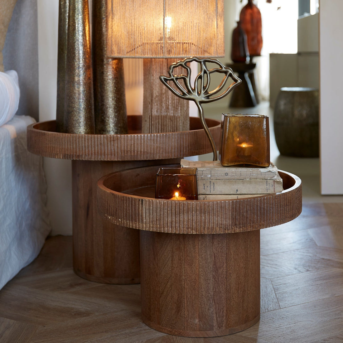 Ribbed Side Table - Limited Abode